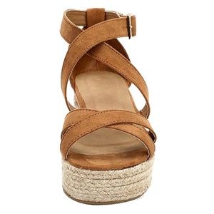 Shoes | New Tan Cross Straps Platform Espadrille Sandals | Poshmark